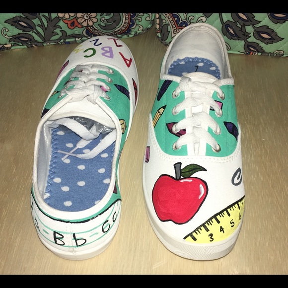 Time and Tru | Shoes | Custom School Themed Shoes | Poshmark